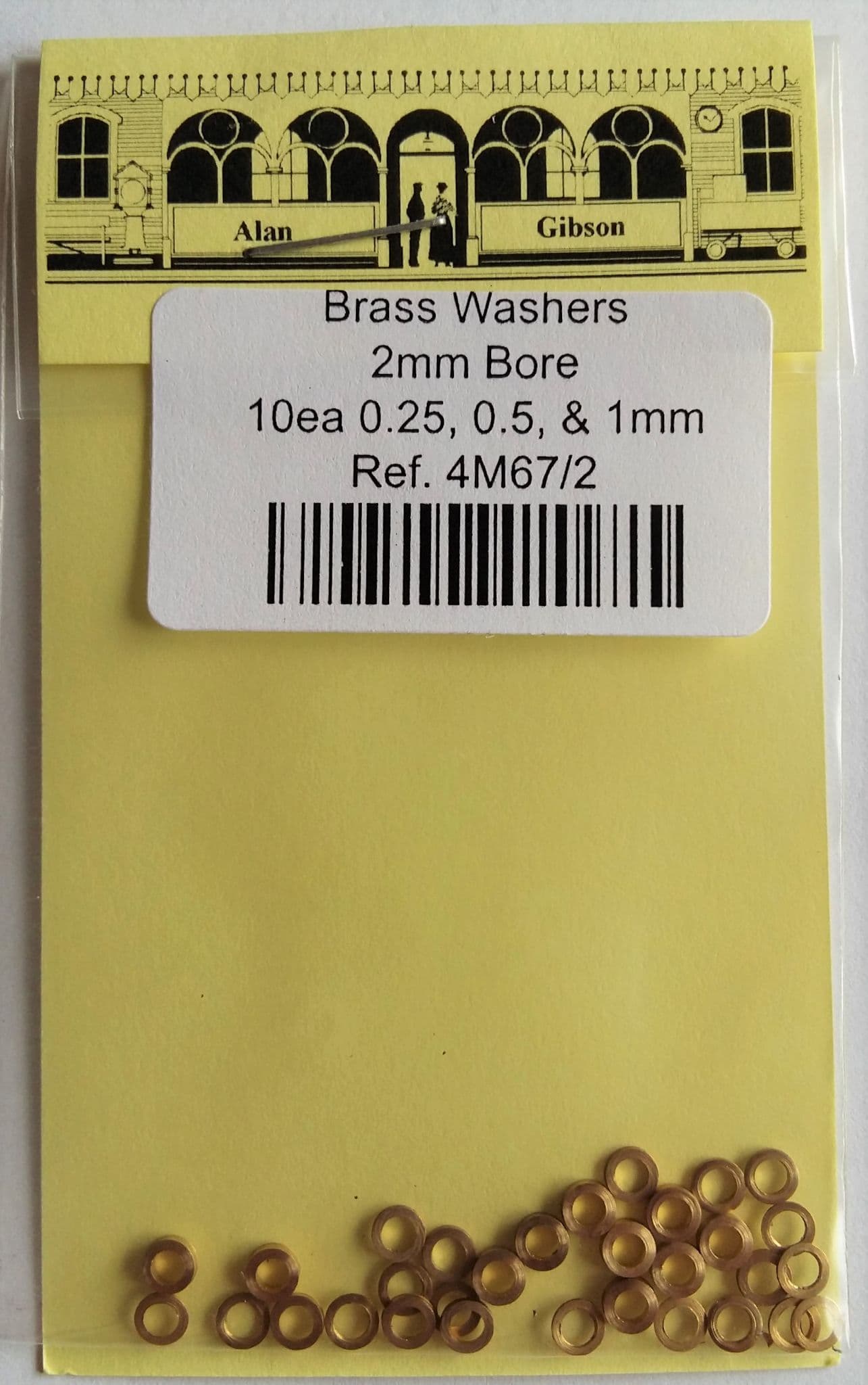 Alan Gibson Brass Shim Washers with 2mm Bore Part no 4M67/2