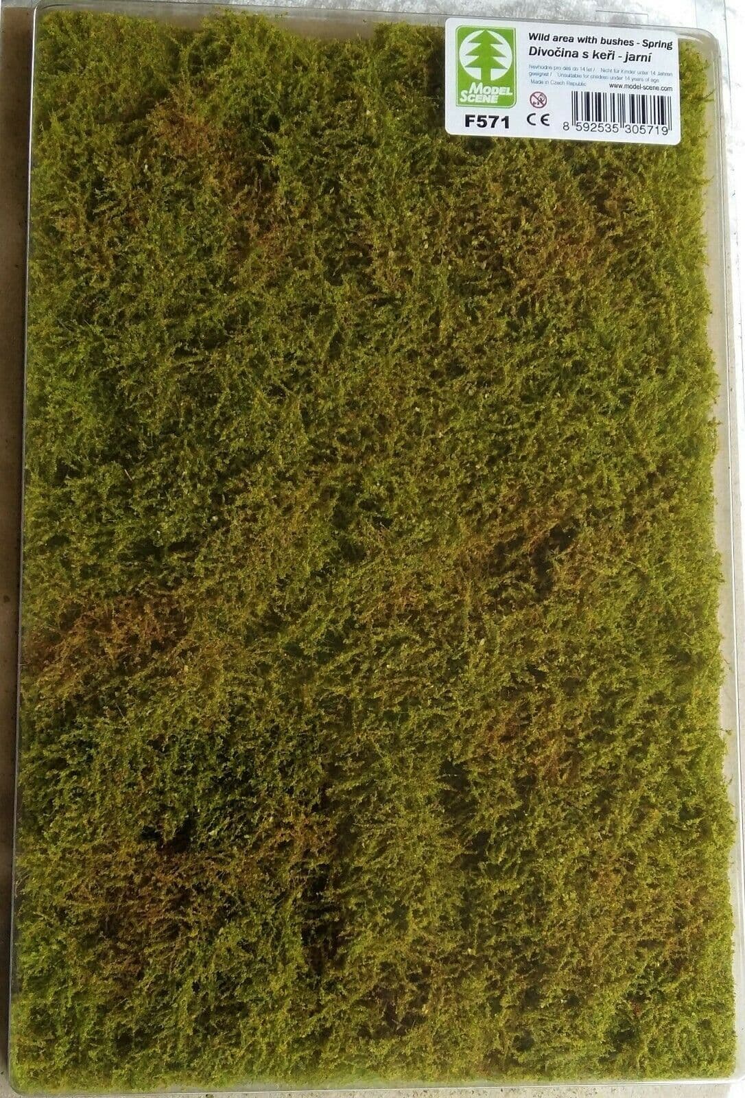 Model Scene F571 Premium Grass Mat Wild Area with Bushes Spring