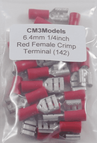 Pre-Insulated Red 6 4 mm Crimp Terminals Female