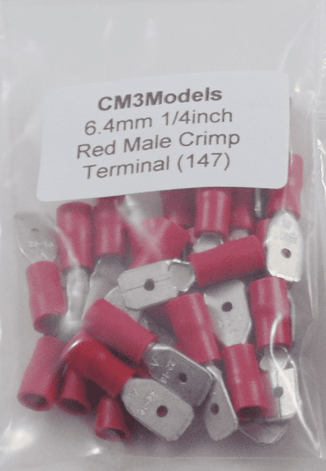 Pre-Insulated Red 6 4 mm Crimp Terminals Male