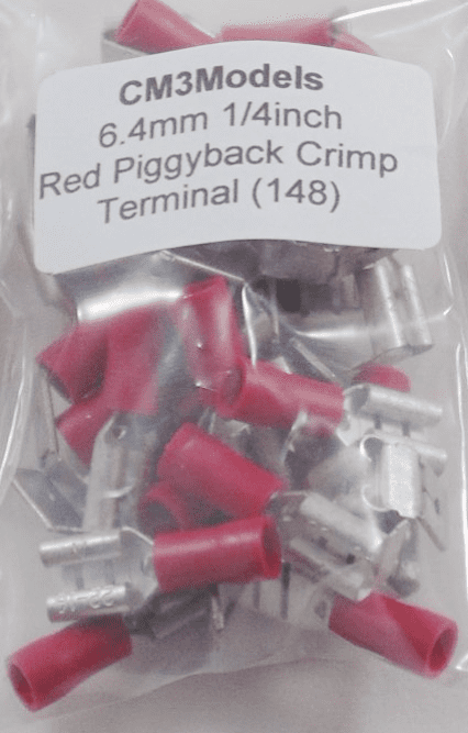 Pre-Insulated Red 6 4 mm Crimp Terminals Piggyback