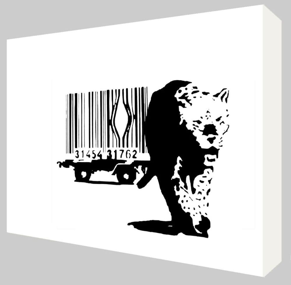 Banksy Barcode Leopard Canvas Art - Choose your size - Ready to Hang