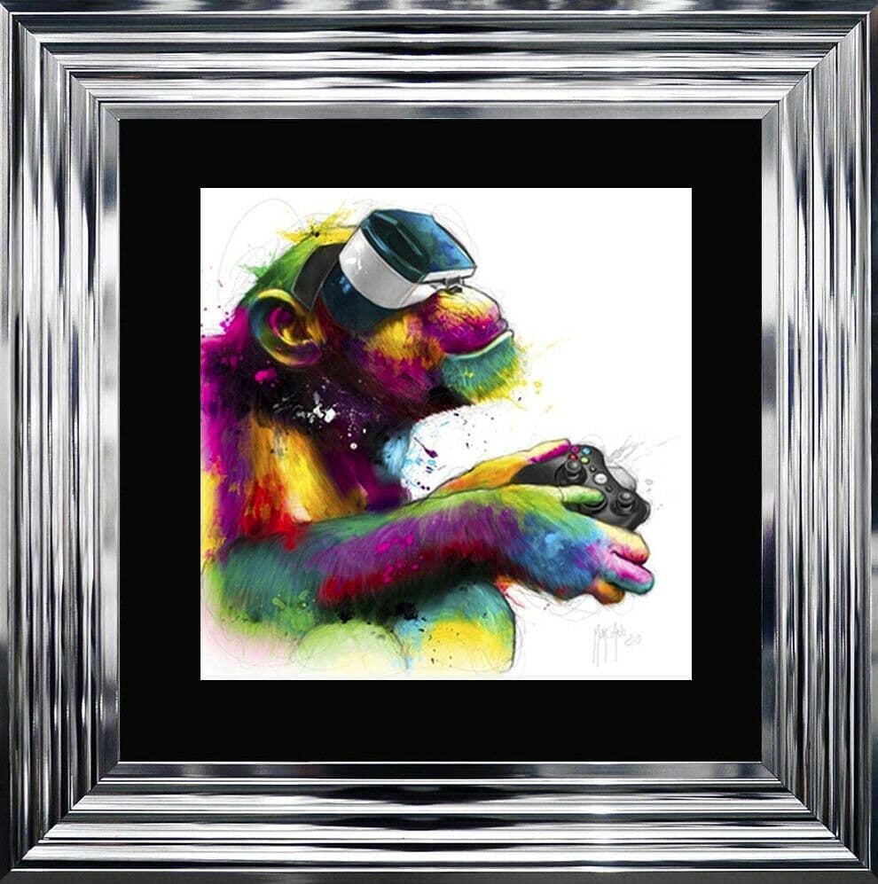 Patrice Murciano GAMING MONKEY 2 Framed Print 55cm x 55cm Choice of ...