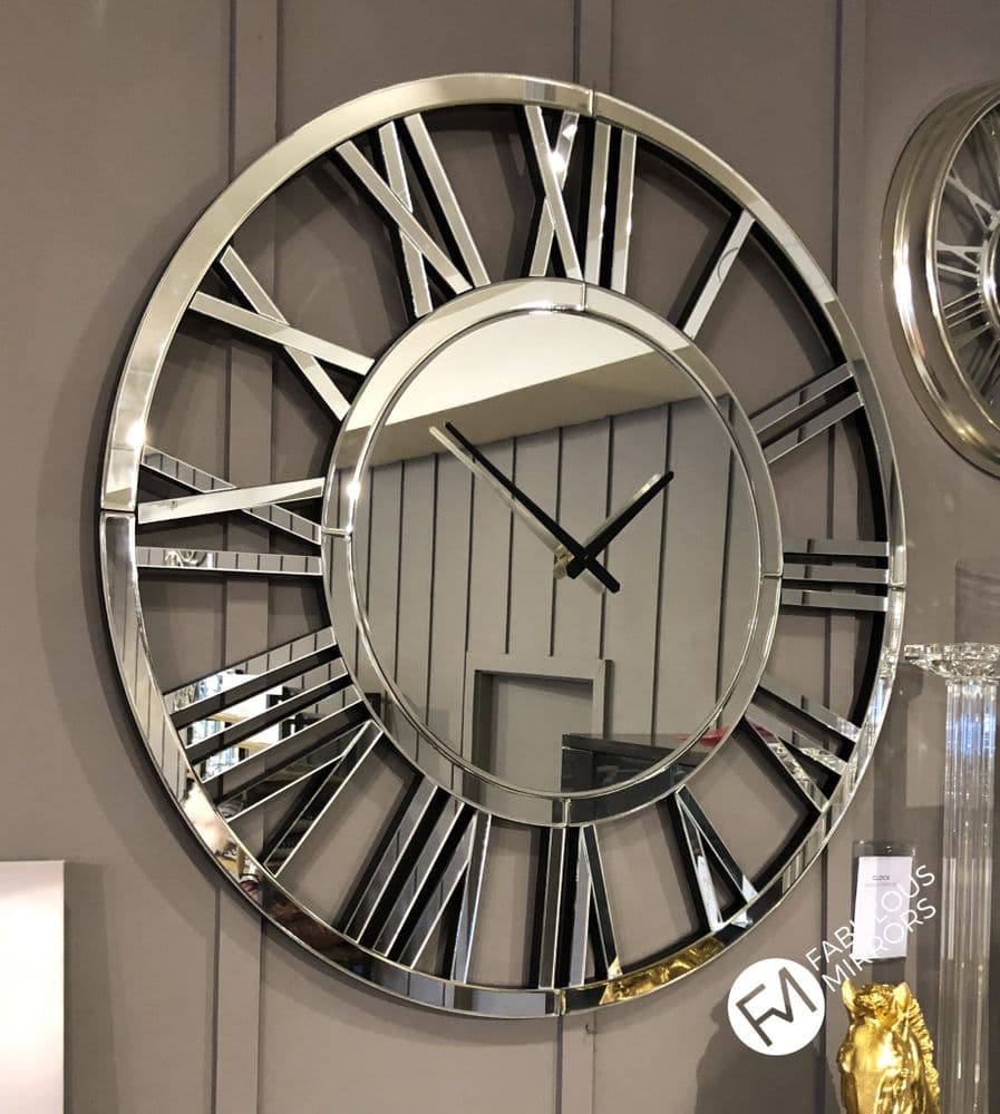 Stunning Large Round Mirror Clock 60cm x 60cm - Premium Quality ...