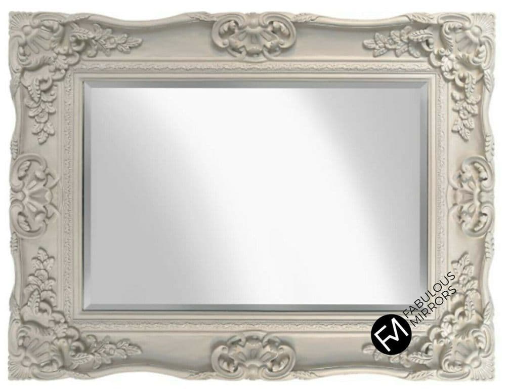 X Large CREAM Mirror Decorative Ornate French Grand Mirror 119cm x 89cm