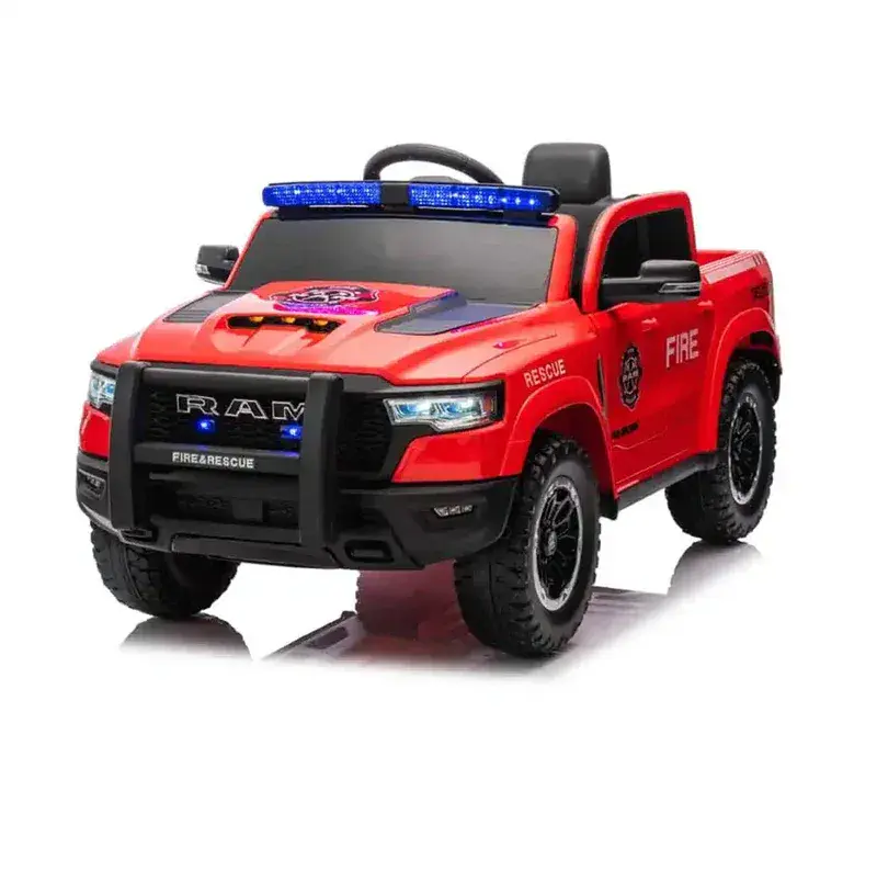 12V Kids Electric Ride On Fire Truck - RED