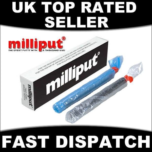 10 x MILLIPUT BLACK ADHESIVE 2 TWO PART EPOXY PUTTY MODEL FILLER MOULD ...