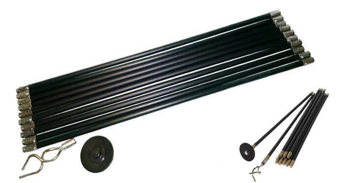 12 PIECE 9M DRAIN RODS PLUMBING ROD SET CLEANING DRAINAGE WORM SCREW ...