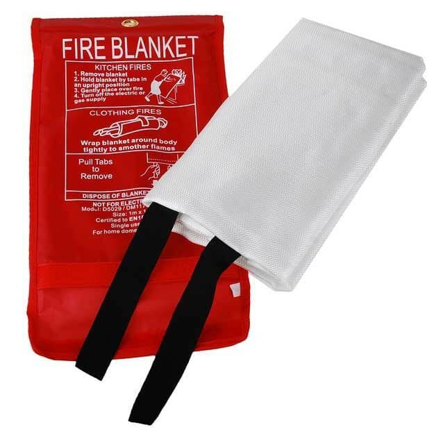 1M X 1M WALL MOUNTABLE FIRE BLANKET HOME KITCHEN SAFETY EMERGENCY ...