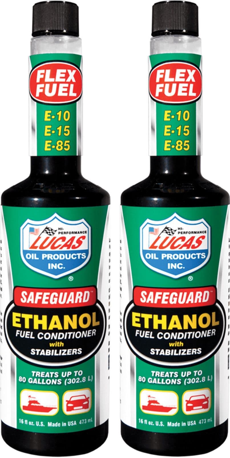 2 x LUCAS SAFEGUARD ETHANOL E10 FUEL TREATMENT CONDITIONER STABILISER 473ML