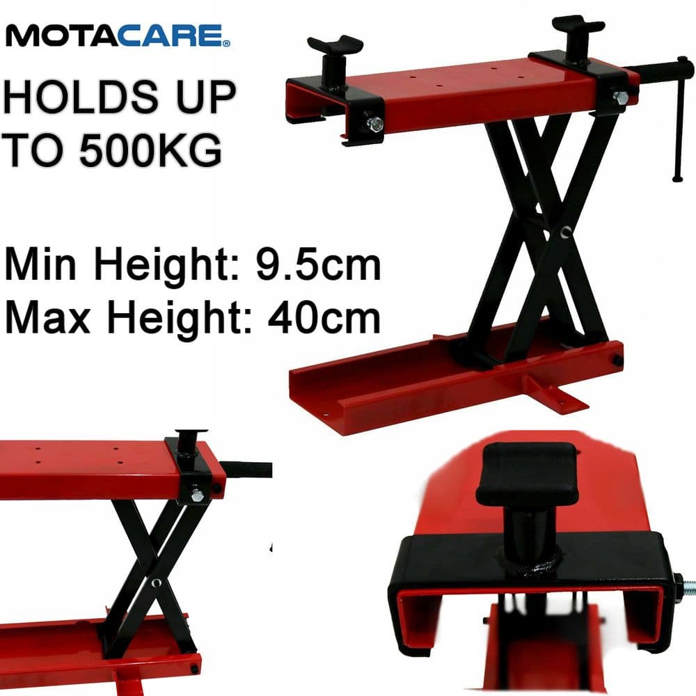500KG Motorcycle Motorbike Stand Scissor Lift Bench Paddock Workshop ...