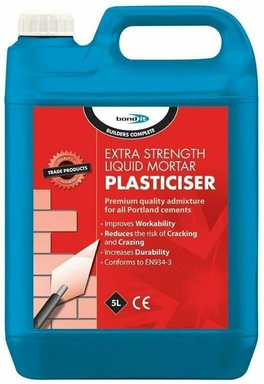 BOND IT EXTRA STRENGTH LIQUID MORTAR PLASTICISER 5 LITRES CEMENT ADMIXTURE
