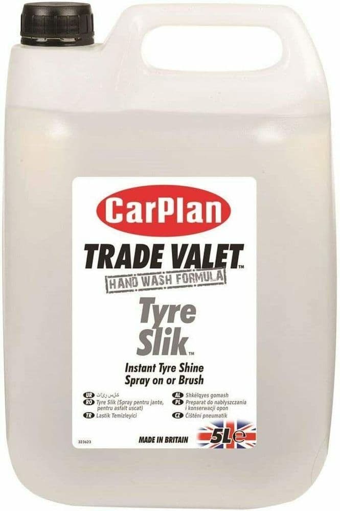 CARPLAN TSS505 TYRE SLIK 5 LITRE INSTANT TYRE SHINE SPRAY OR BRUSH ON