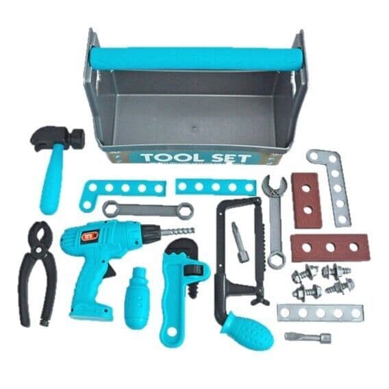 CHILD S 18 PIECE DIY TOOL TOY KIT SET AGES 3 HAMMER PLIERS SCREWDRIVER ...