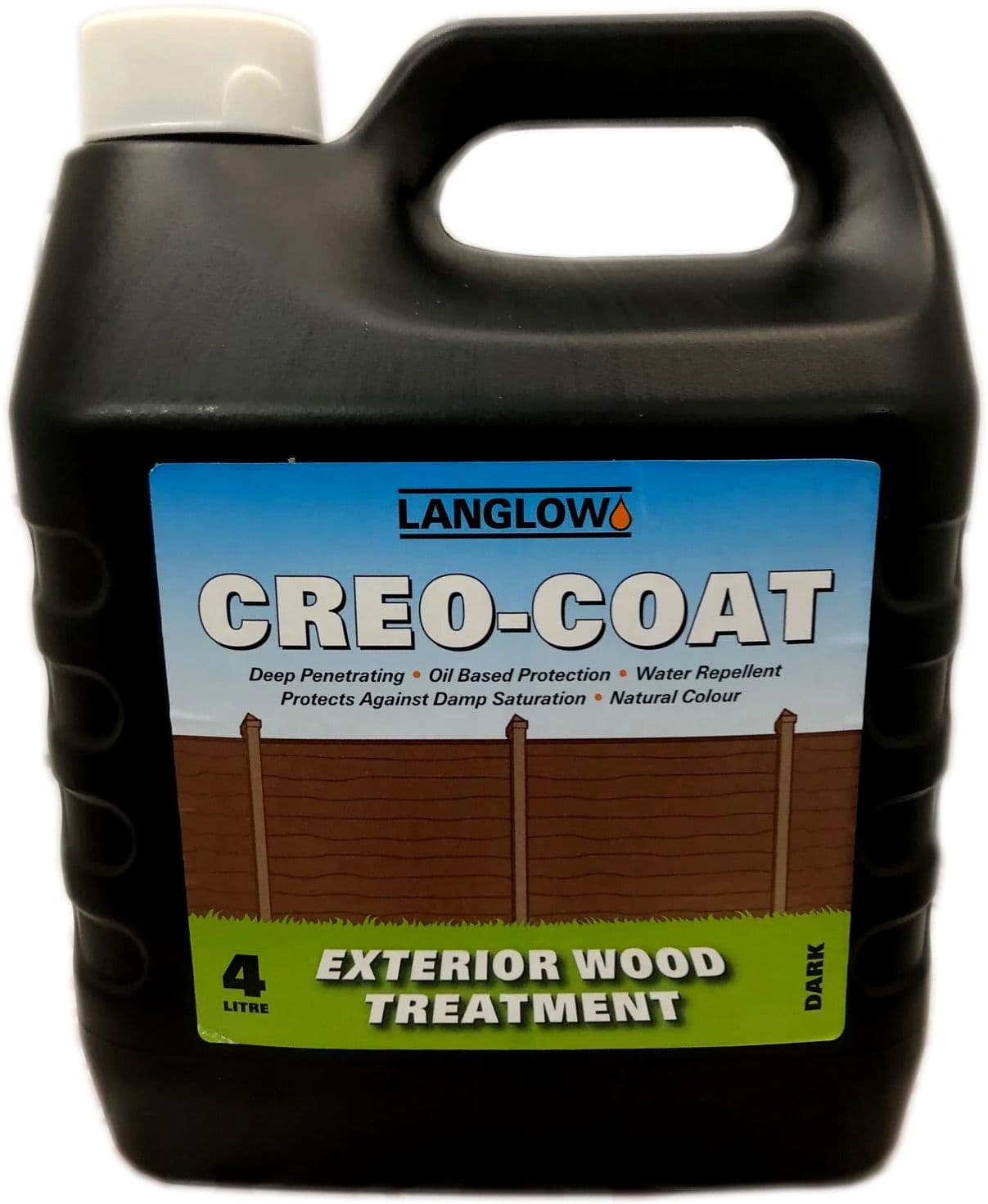 Creo-Coat Exterior Wood Treatment Fence Oil Base Timber Dark Brown 4L Litre