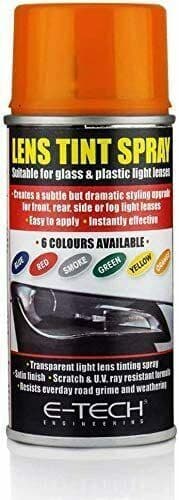 E-TECH LENS TINT SPRAY ORANGE 150ML HEADLIGHT HEADLAMP PLASTIC GLASS LENSES