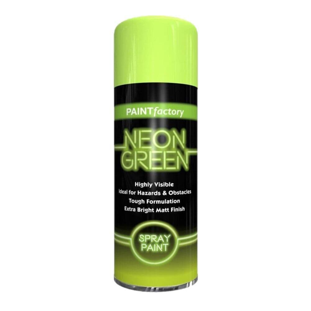 GREEN NEON SPRAY PAINT BRIGHT AEROSOL CAN DIY MATT HI VIS 400ML MATT FINISH