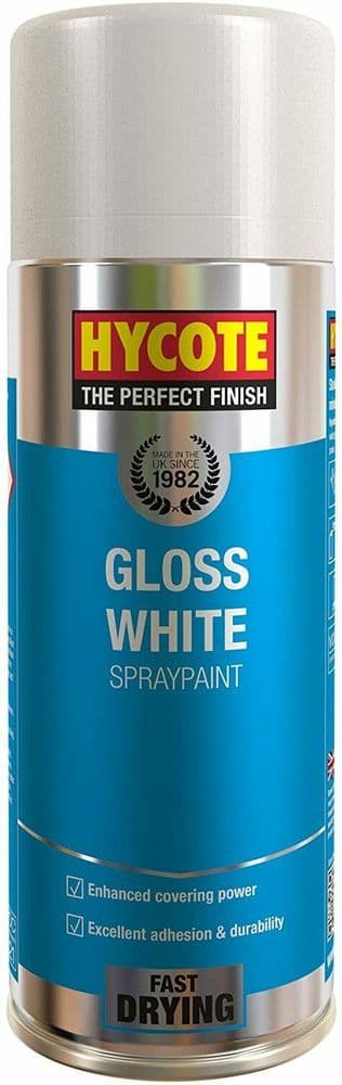 HYCOTE SPRAY PAINT GLOSS WHITE 400ML