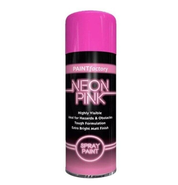 NEON SPRAY PAINT BRIGHT AEROSOL CAN DIY MATT FINISH HI VIS ALL PURPOSE ...