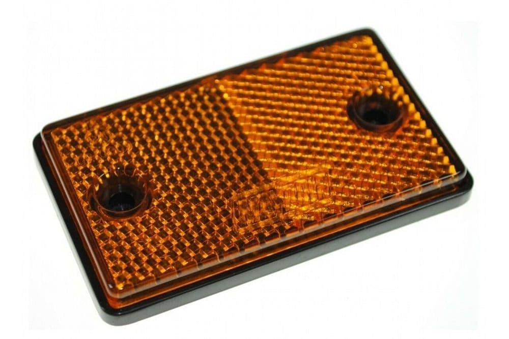 PAIR OF REFLEX SIDE MOUNTING AMBER RECTANGLE OBLONG REFLECTORS WITH ...