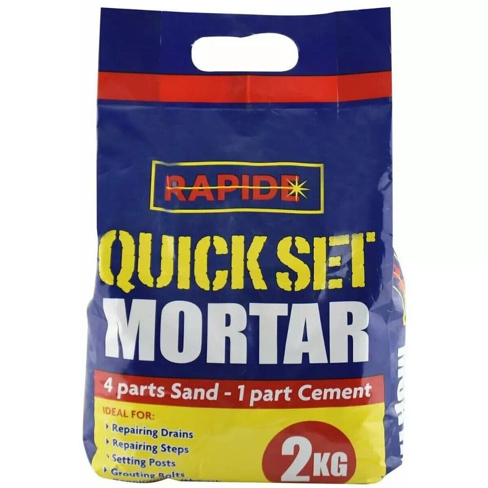 Quick Set Mortar Bag 2kg Premixed 4-1 Building Sand Cement Water ...