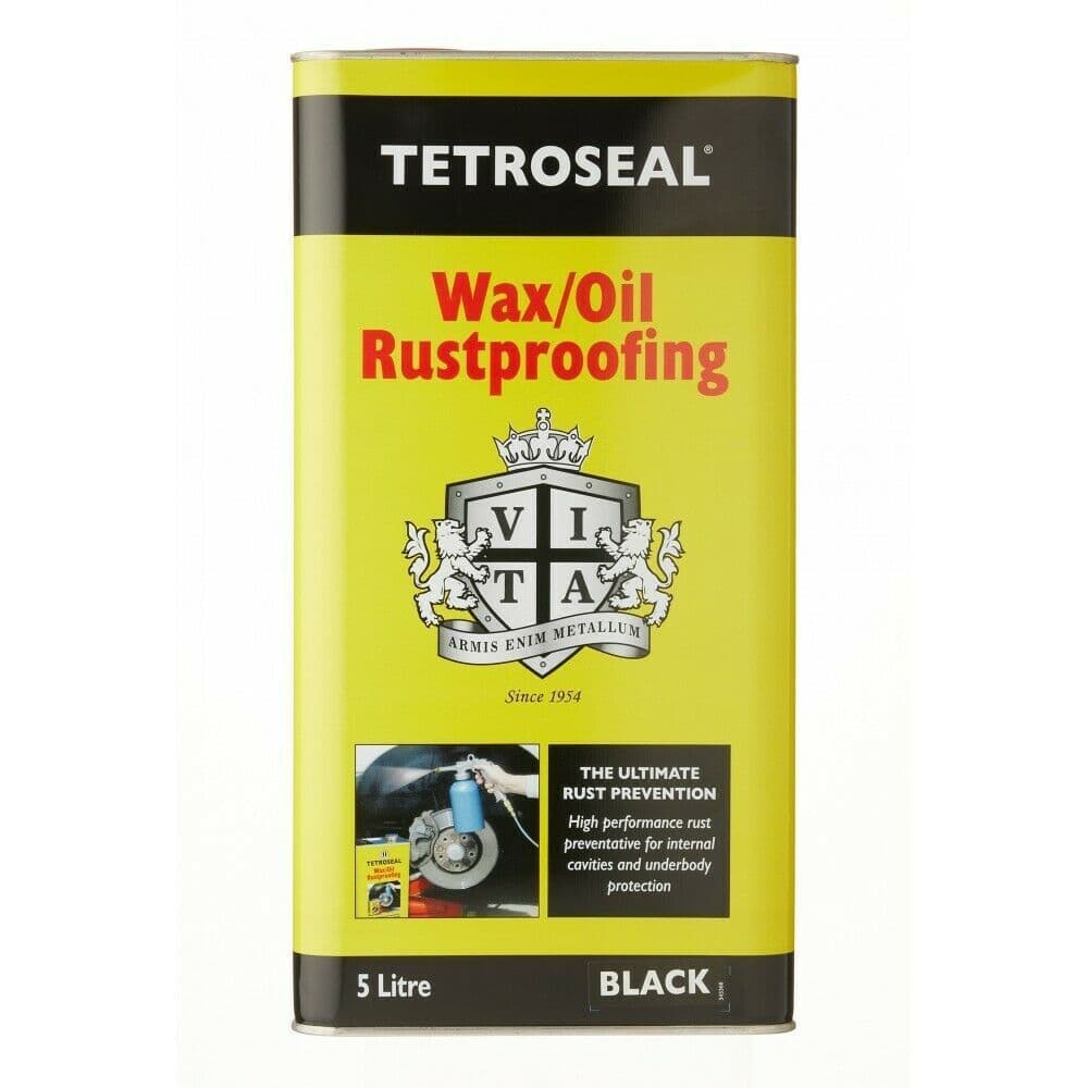 WAX OIL RUSTPROOFING BLACK CORROSION INHIBITORS 5L LITRE RUST PROOFING