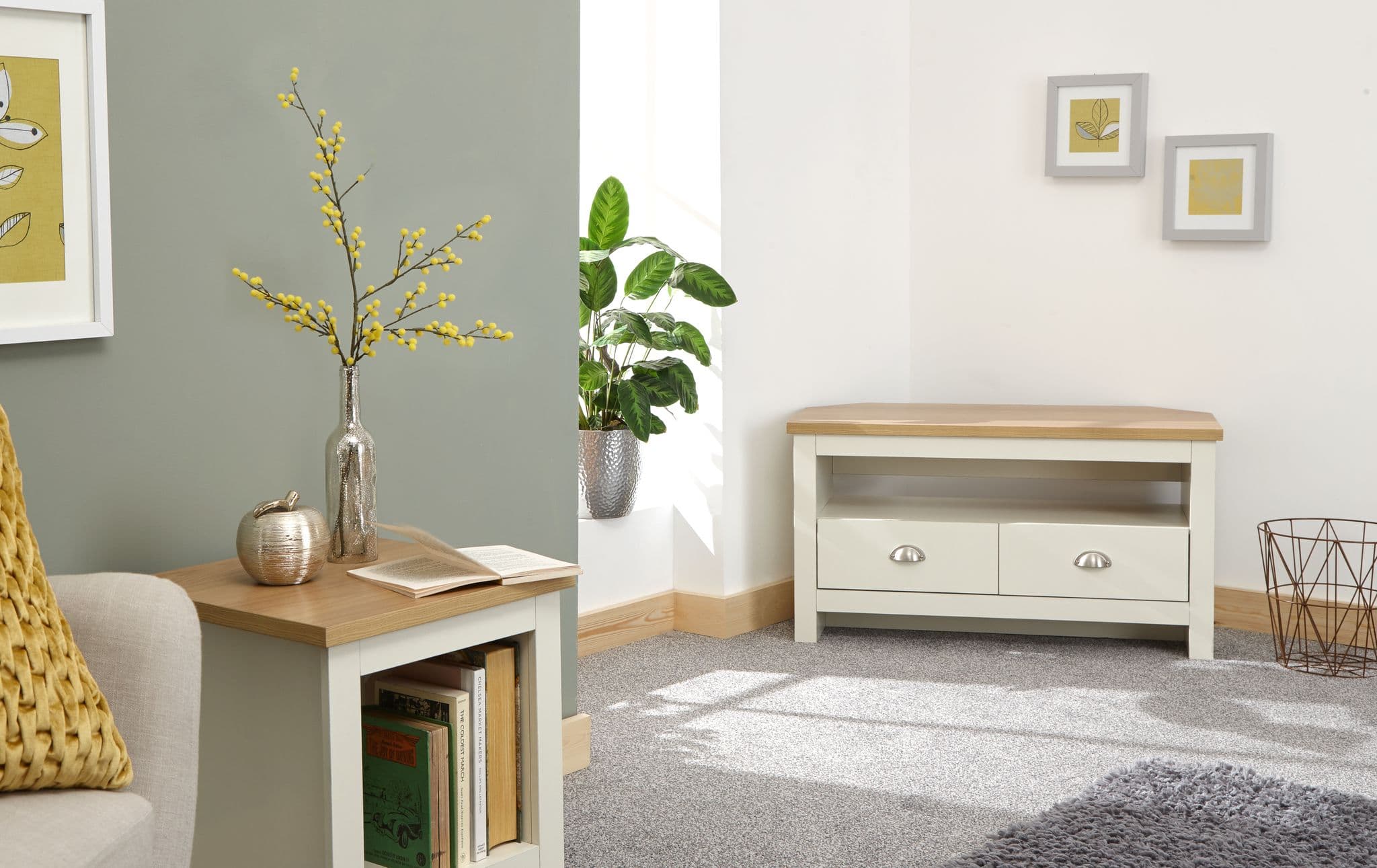 LANCASTER CORNER TV UNIT CREAM