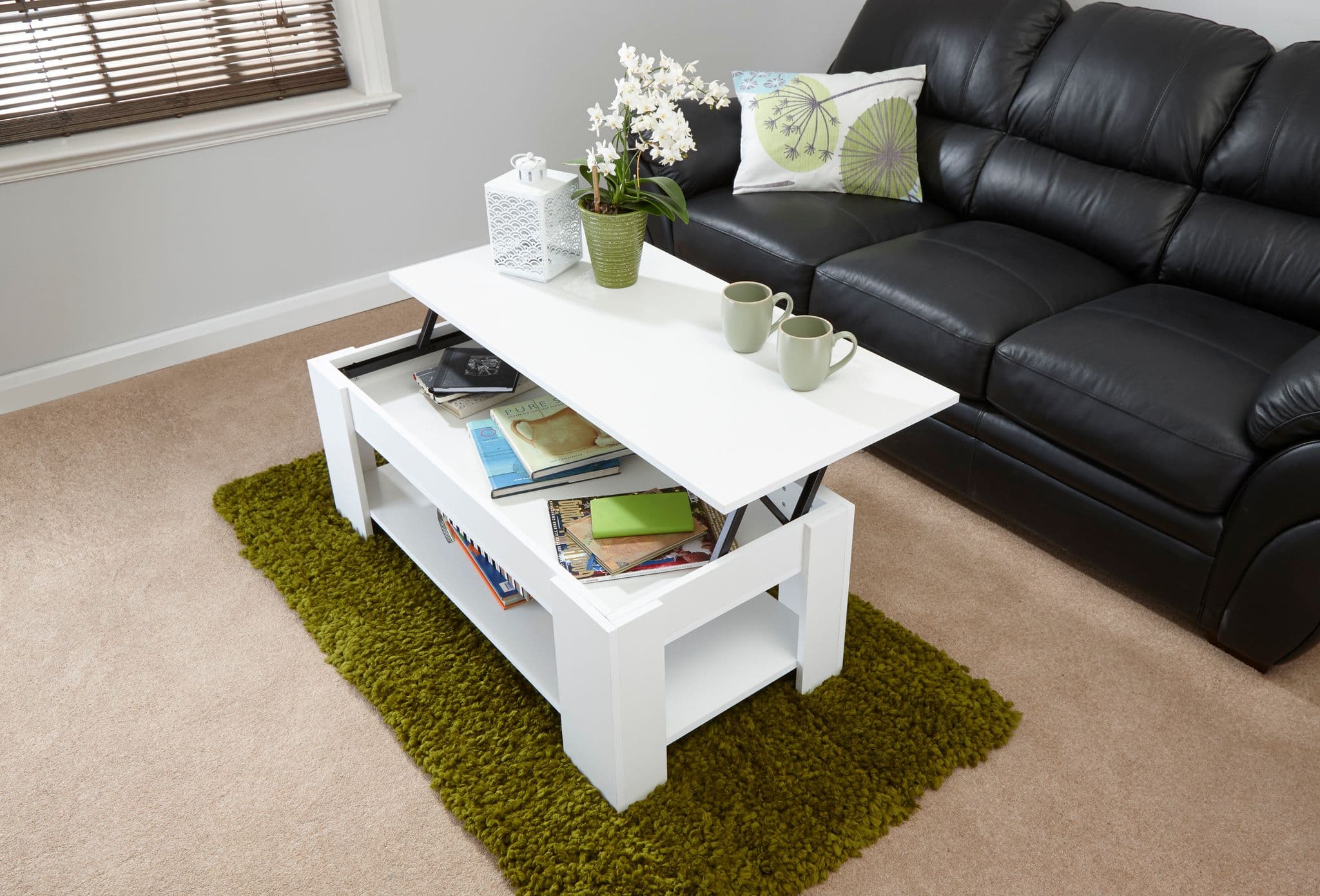 LIFT UP COFFEE TABLE WHITE