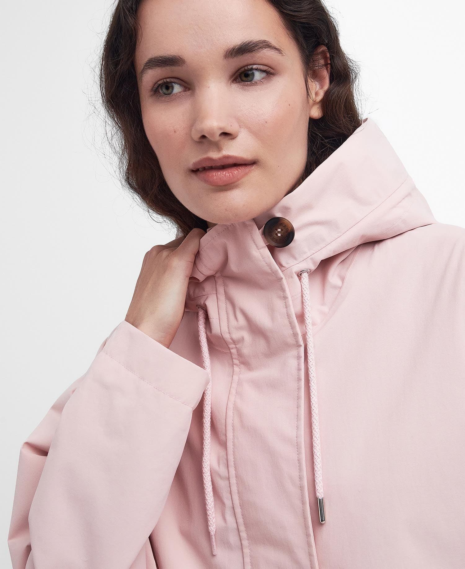 Barbour Lansdowne Waterproof Jacket in Shell Pink