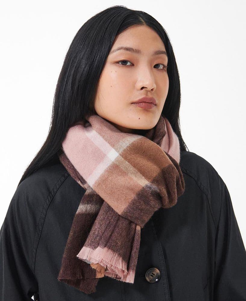 Barbour Rosefield Scarf in Chocolate Tartan