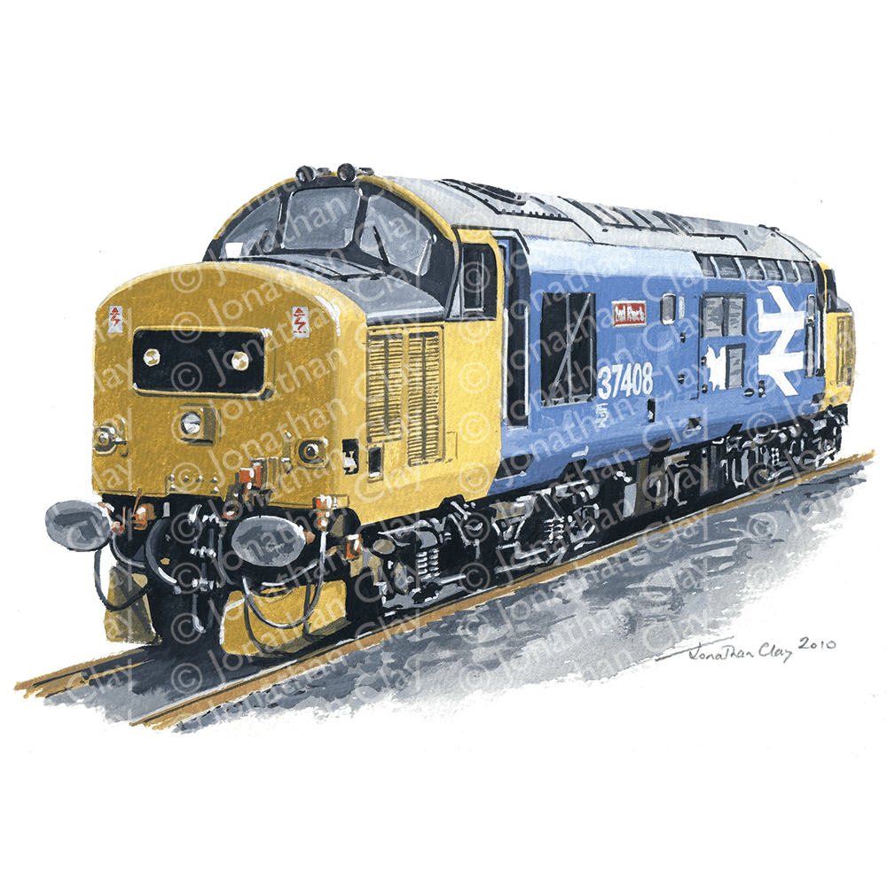 English Electric Class 37 No 37 408 Loch Rannoch Large Logo Blue livery Mug