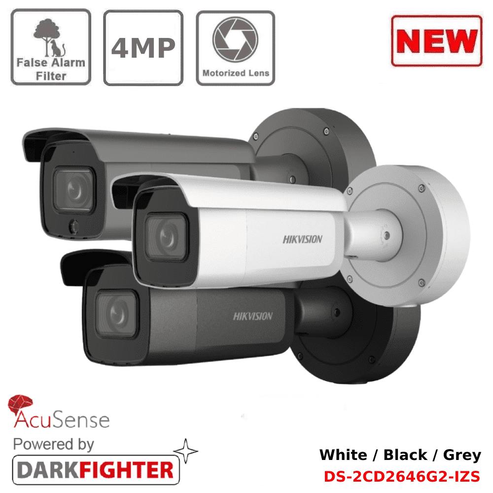 4MP DS-2CD2646G2-IZS Acusense Motorised Varifocal Bullet IP Camera