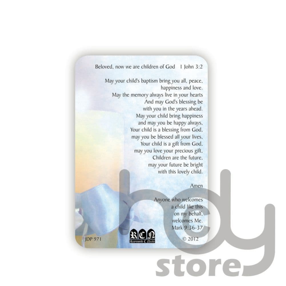 Baptism Prayer Card Booklet Blue