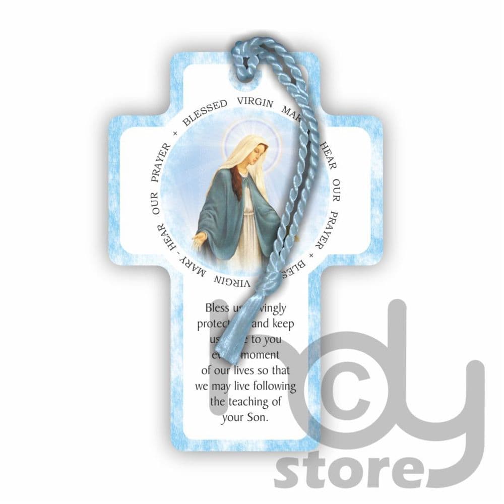 Blessed Virgin Mary Cross Shaped Bookmark