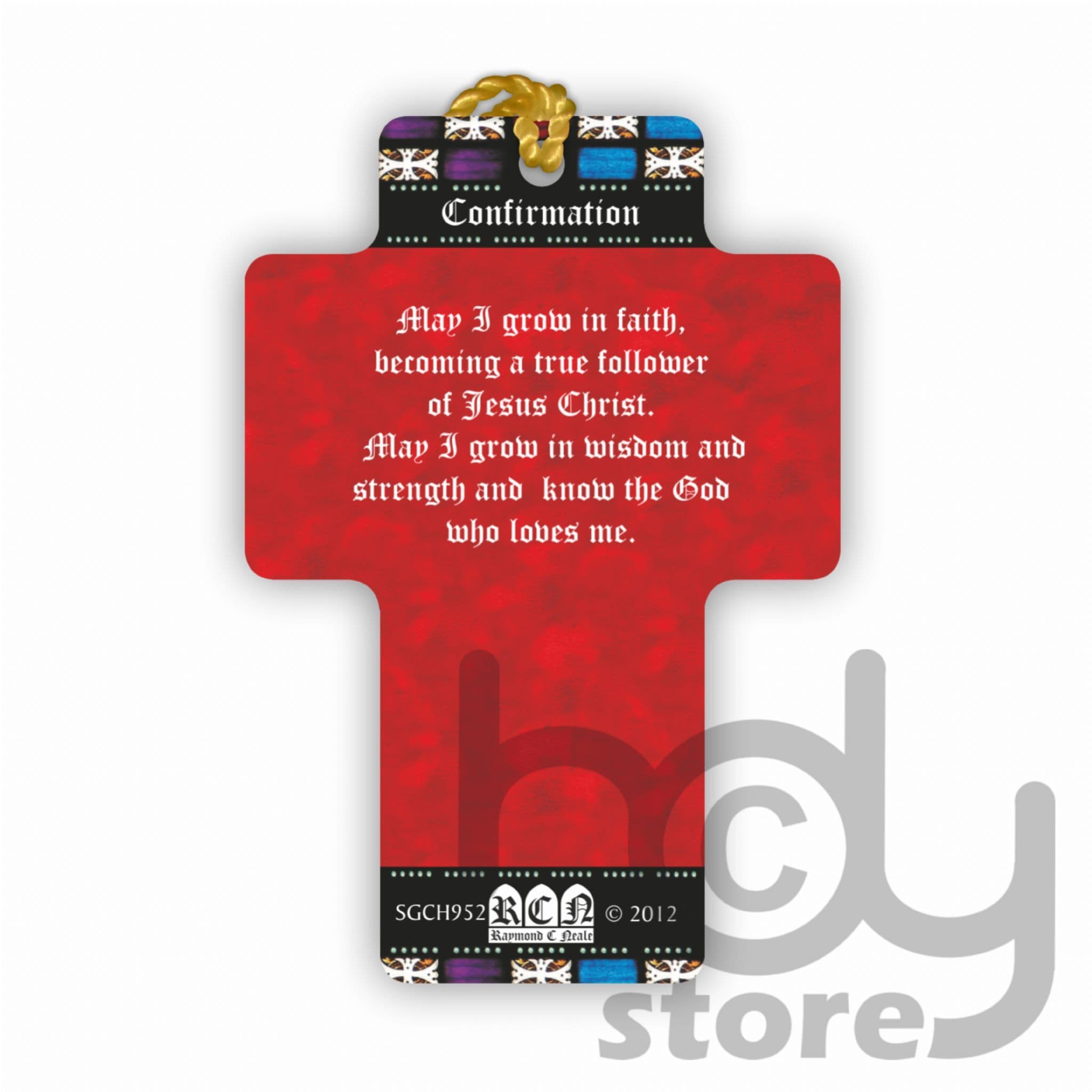 Confirmation/Holy Spirit Stained Glass Cross Shaped Bookmark