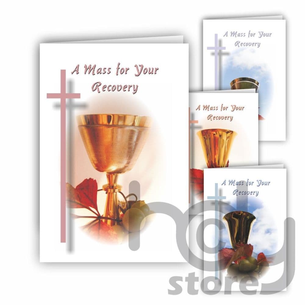 Get Well Mass Card - Chalice/Cross Designs Pk of 4