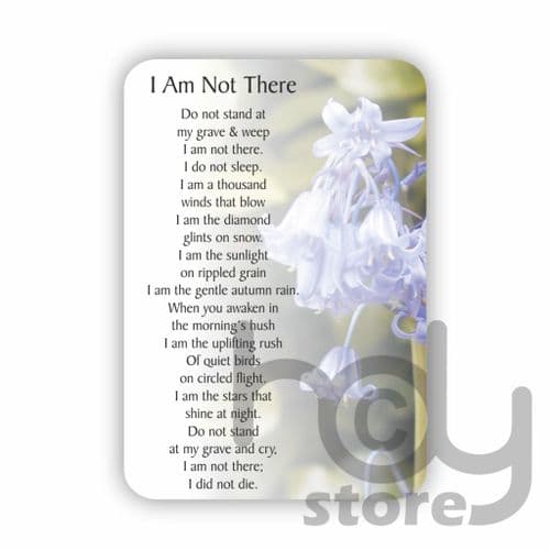 I am not there - Verse Card