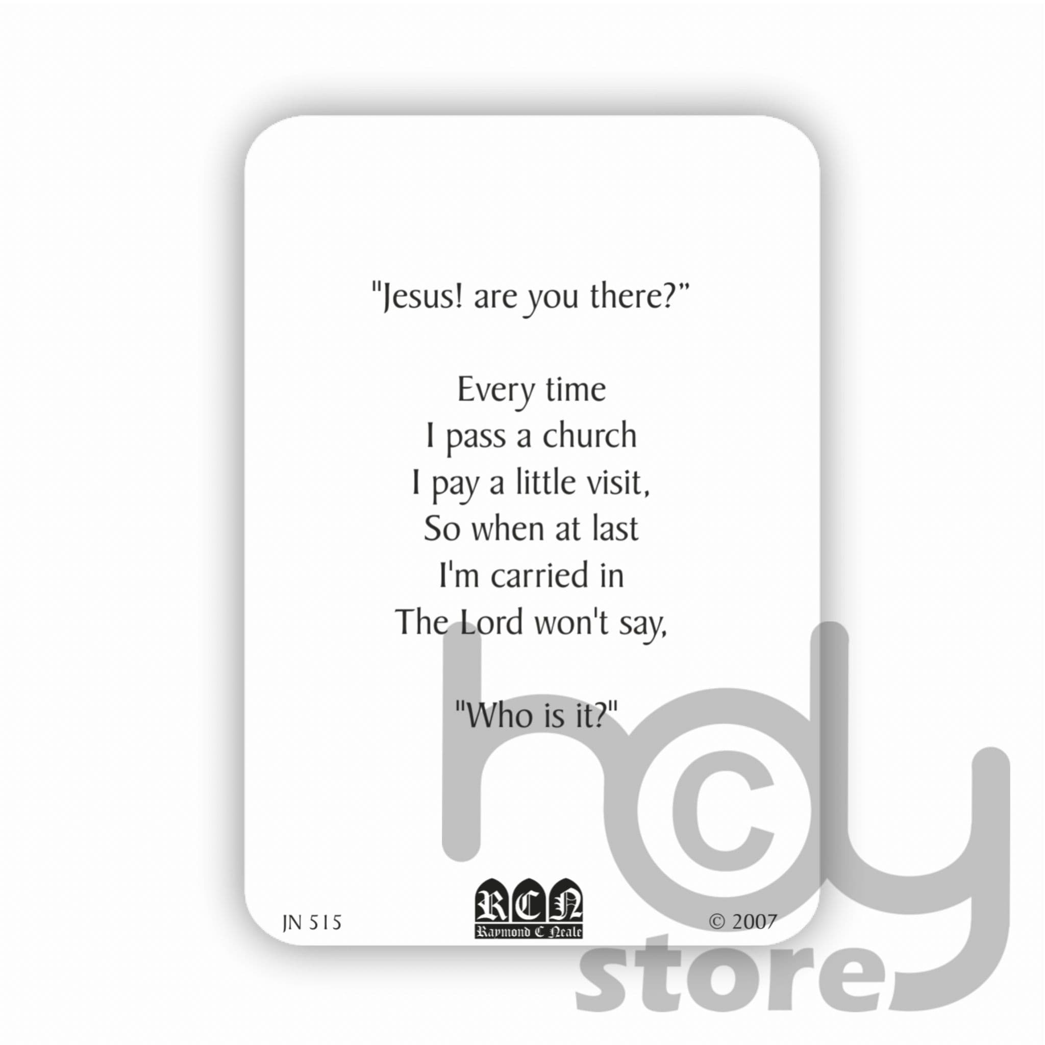 Jesus are you there - Prayer Card