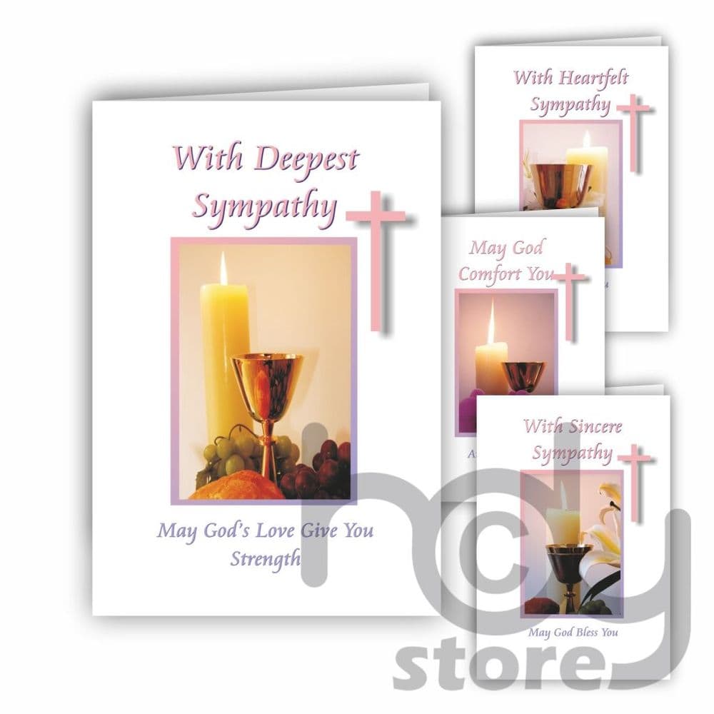 Mass Card for the Dead - Liturgical Designs - Pink Pk of 4