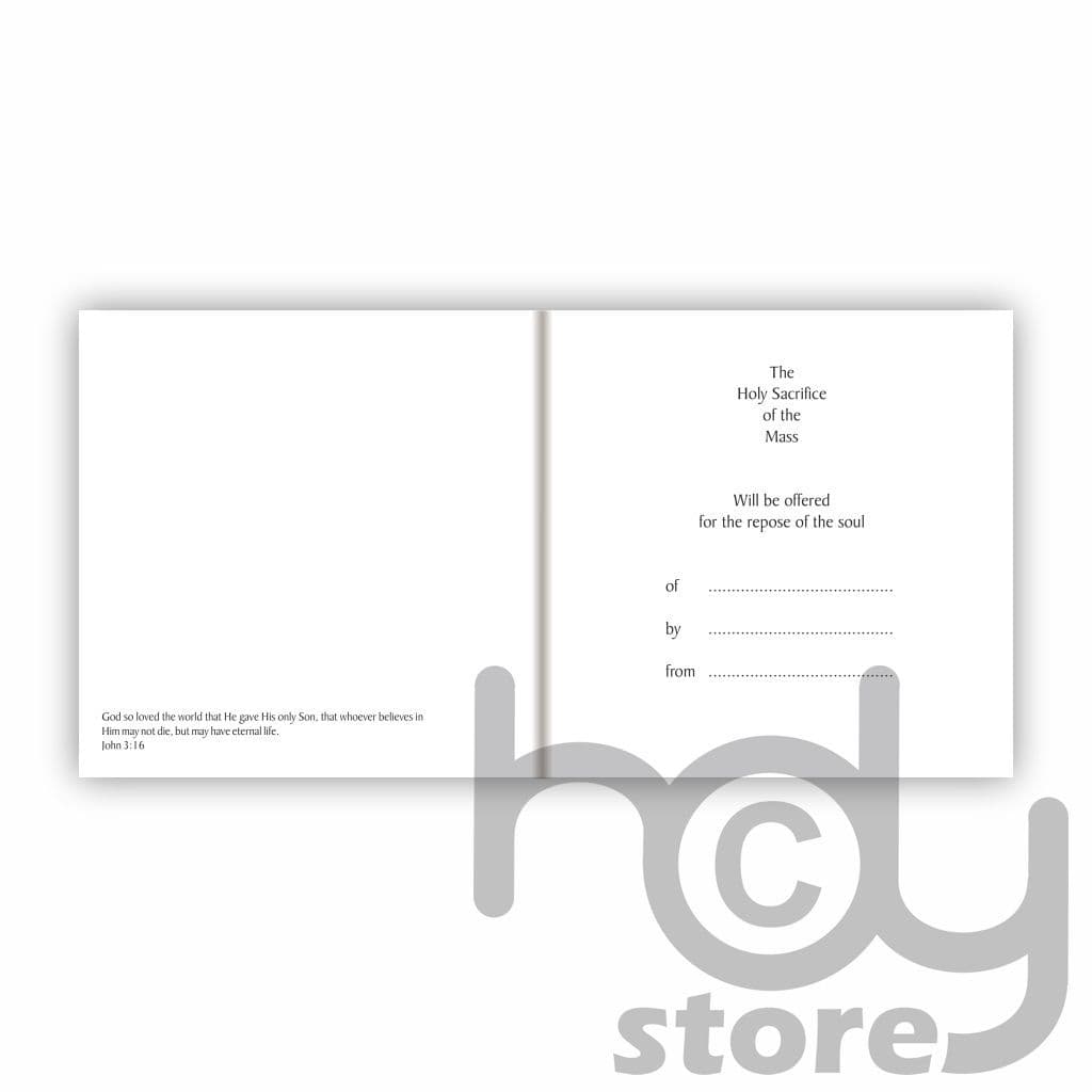 Mass Card for the Dead - Liturgical Watercolour Grey Box Design