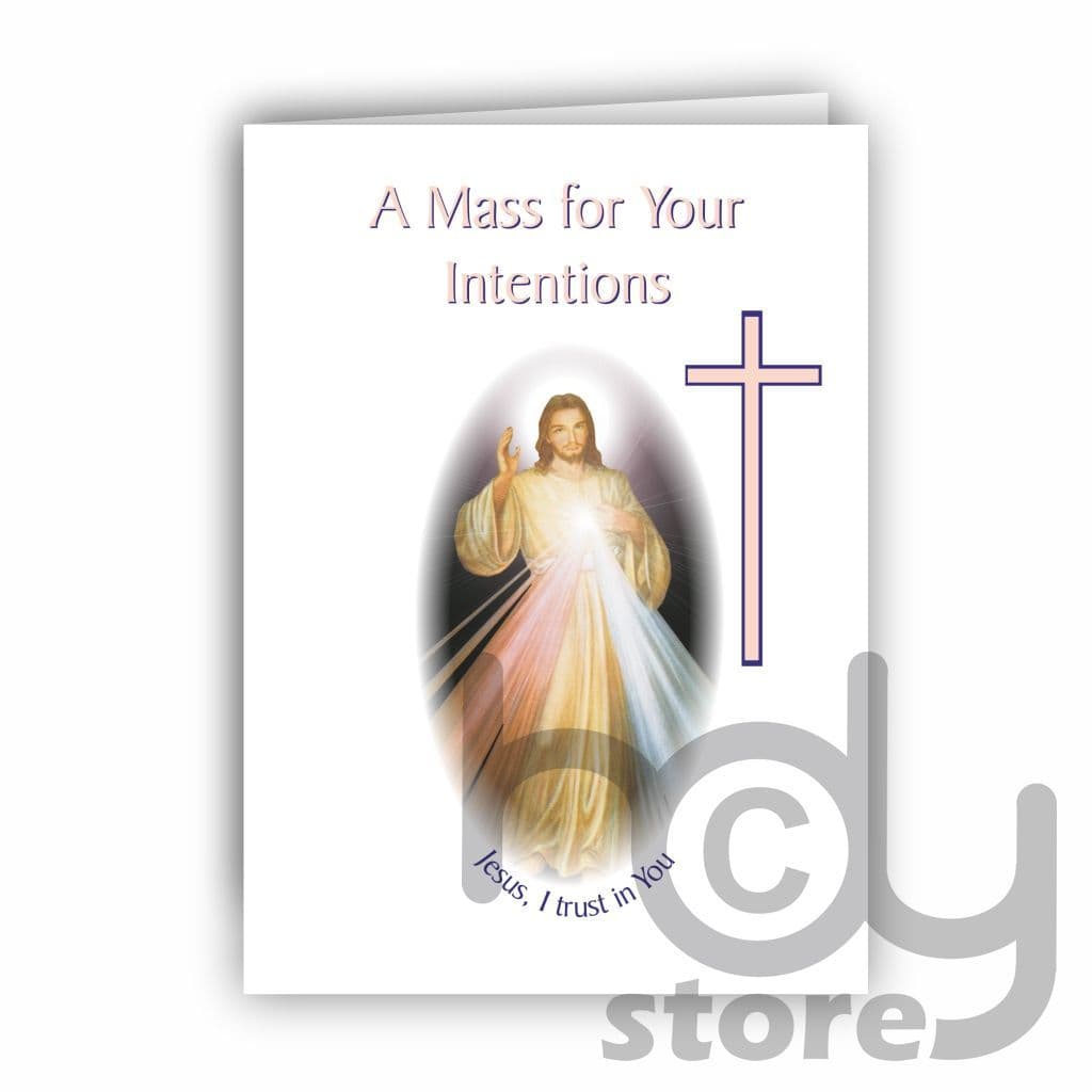 Mass Intention Card - Divine Mercy Jesus I Trust in You