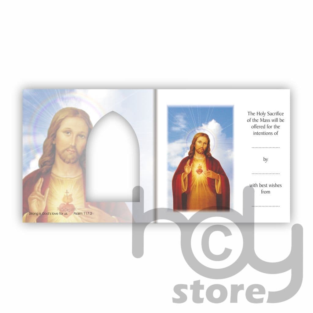 Mass Intention Card - Sacred Heart of Jesus - Arch Window Cutout