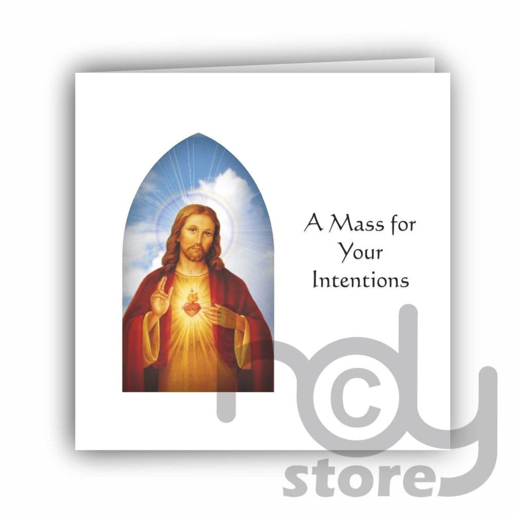 Mass Intention Card - Sacred Heart of Jesus - Arch Window Cutout