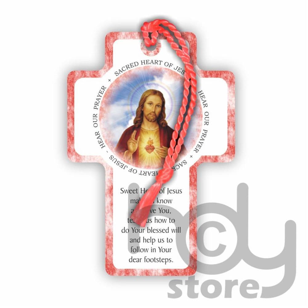 Sacred Heart of Jesus Cross Shaped Bookmark