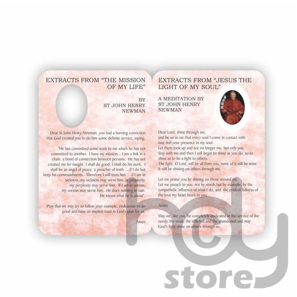 St John Henry Newman Prayer Card Booklet