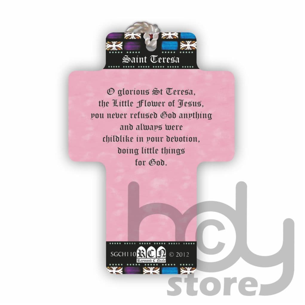 St Teresa stained glass Cross Shaped Bookmark