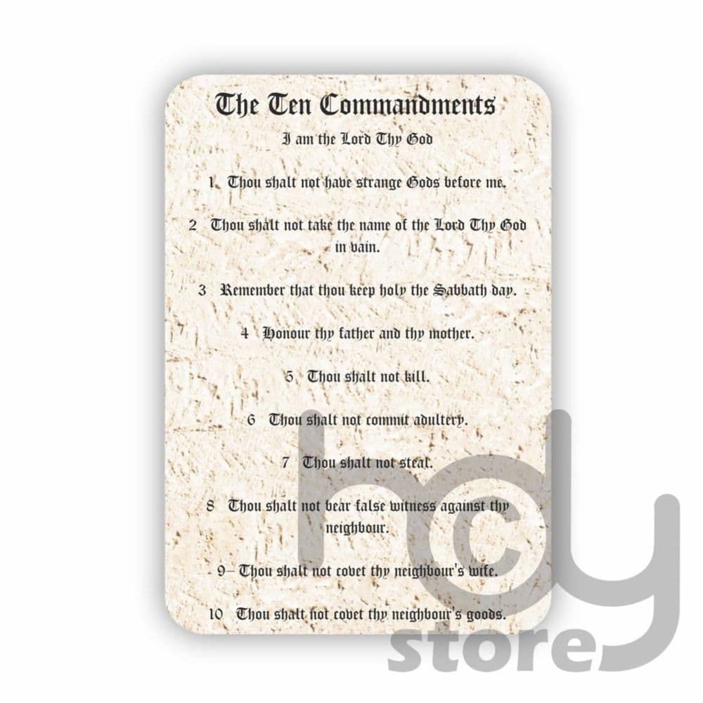 Ten Commandments - Prayer Card