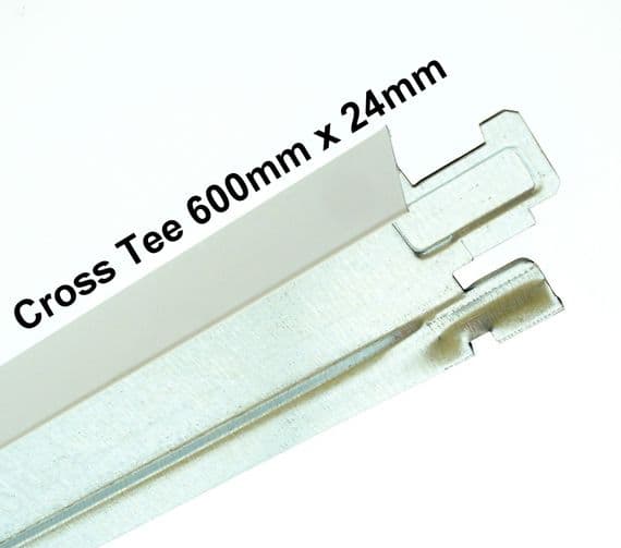 Pack of 14 White Cross Tee Section 600mm X 24mm Suspended Ceiling Grid ...