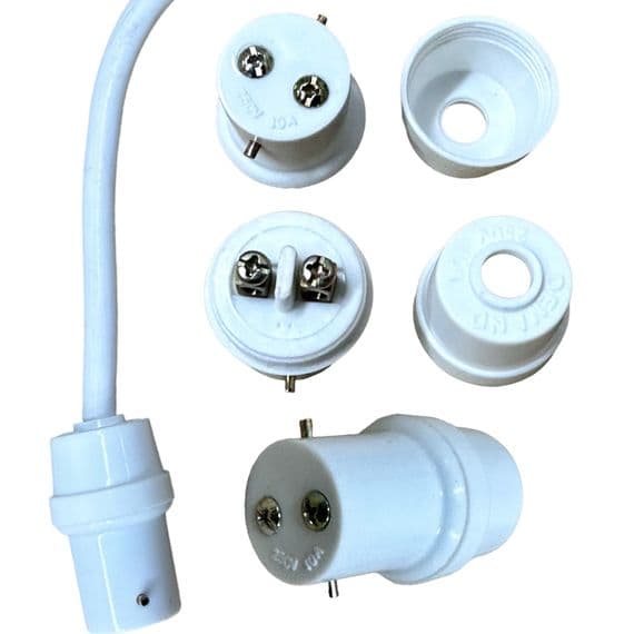 Pack of 5 - B22 Bayonet Light Adaptor Plug BC Bulb Holder Connector ...