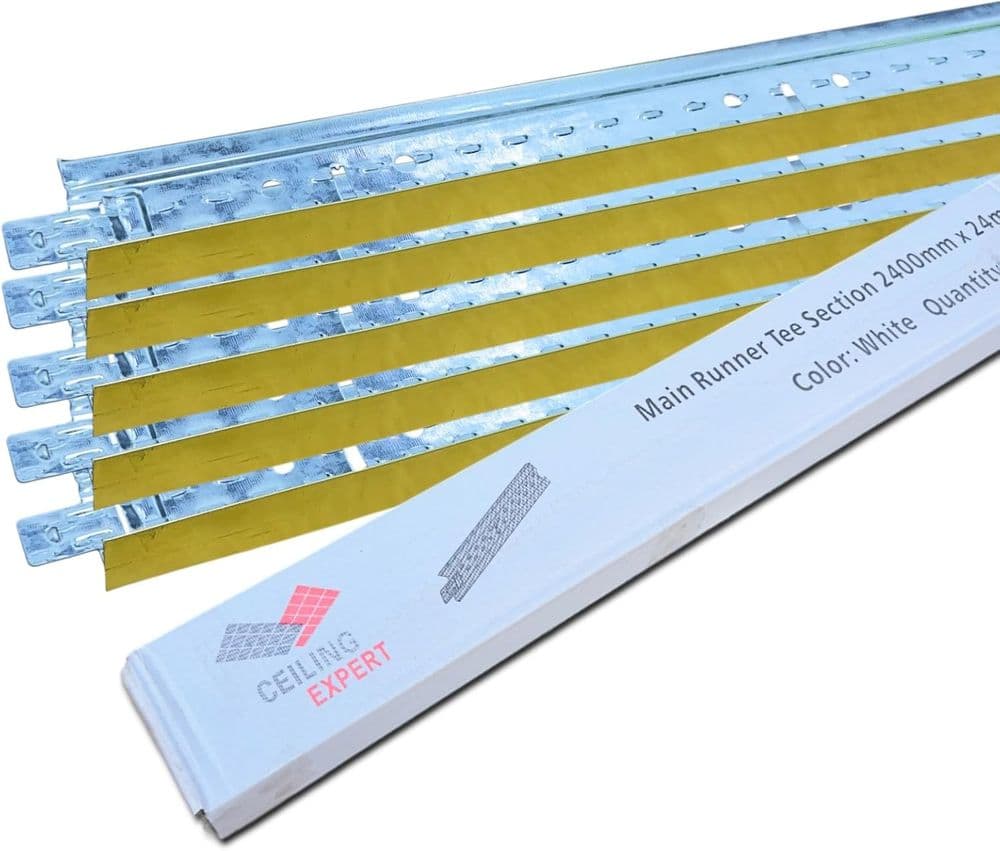 Polished Gold Main Tee Section 2400mm 24mm Runner Support Bar Suspended ...